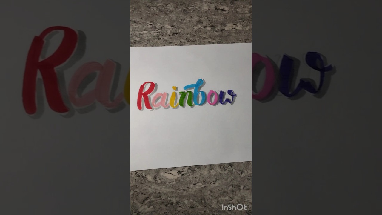 rainbow calligraphy #calligraphy #colors #youtubeshorts #rainbow # ...