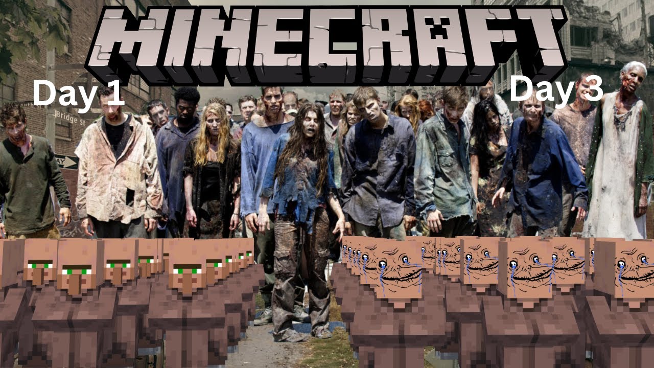 I made 9 villagers Survive the Zombie apocalypse in Minecraft - YouTube