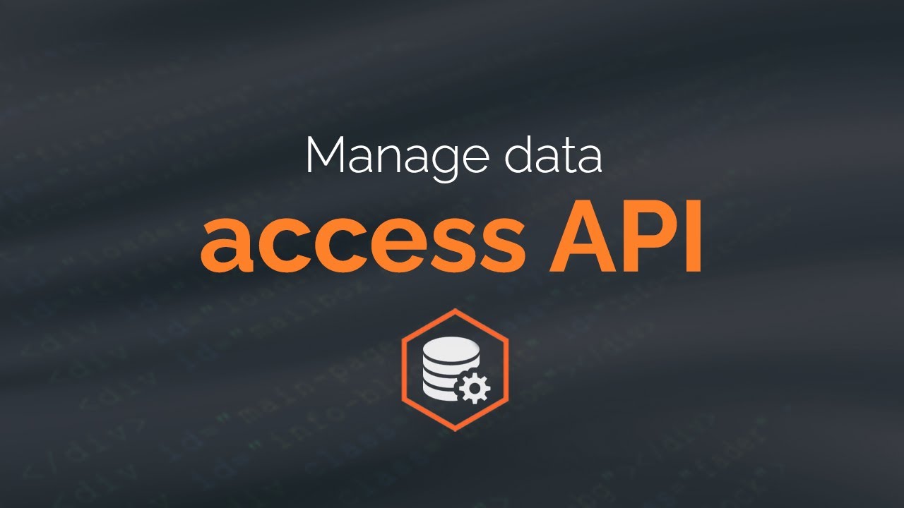 Manage Data Access API - YouTube