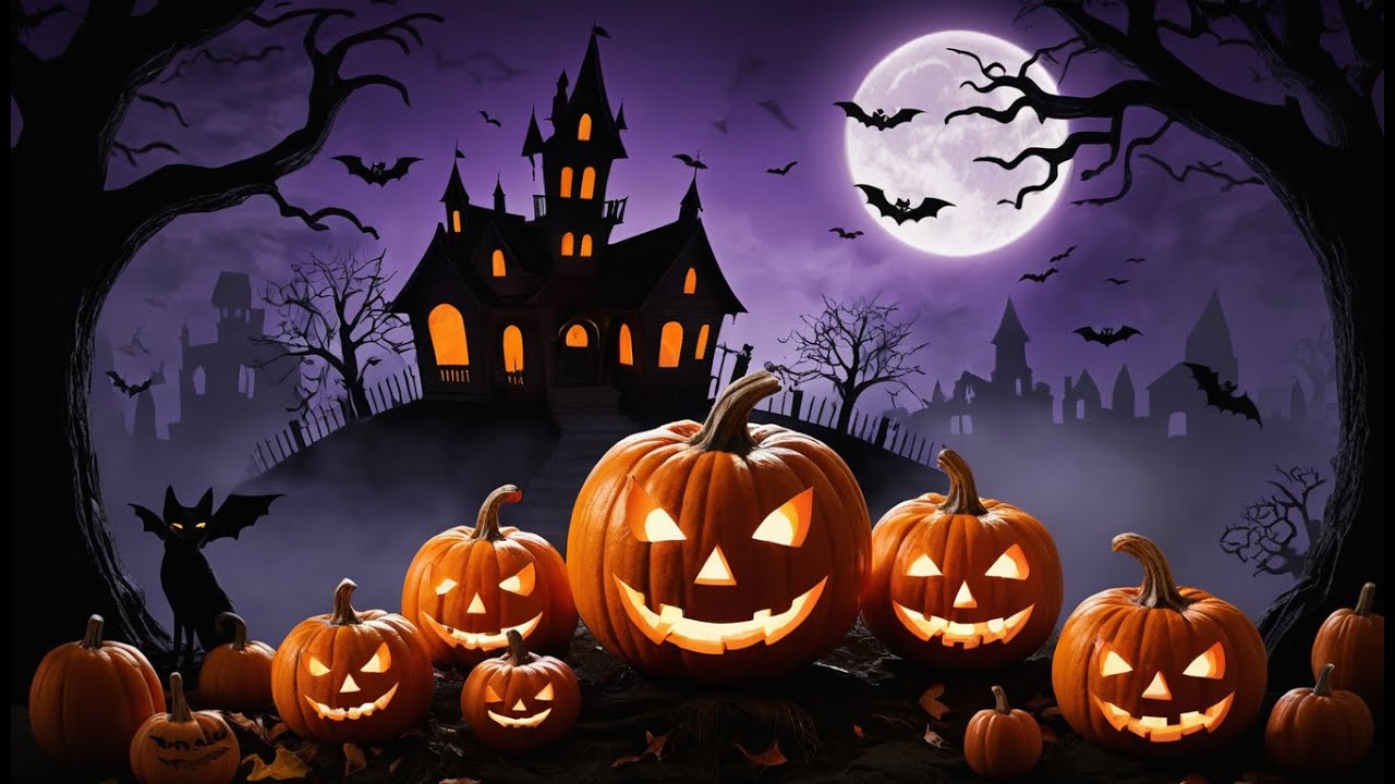 Cozy Halloween Night Ambience 🎃 | Relaxing Autumn Village Sounds ...