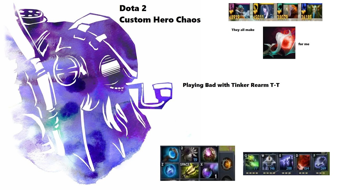 Dota 2 - Custom Hero Chaos - Playing bad with Tinker Rearm - YouTube