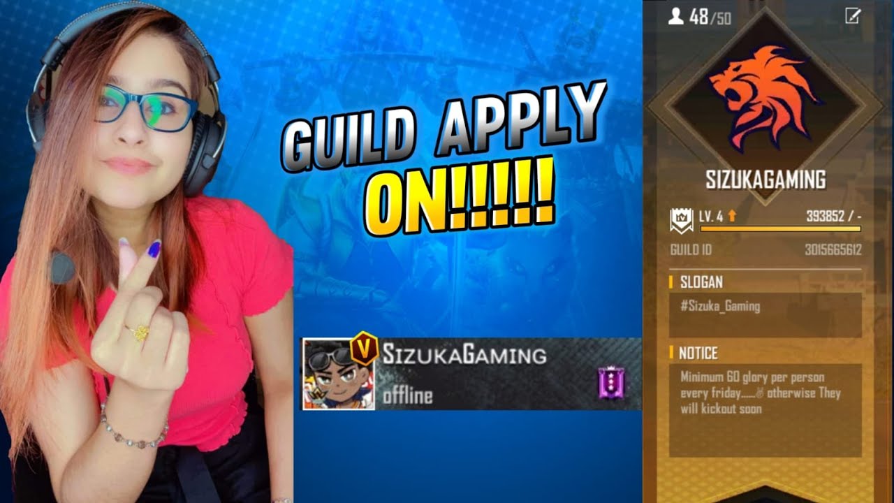 FF LIVE GUILD TEST GUILD FEST LIVE FREE FIRE V BADGE GIRL GUILD JOIN ...