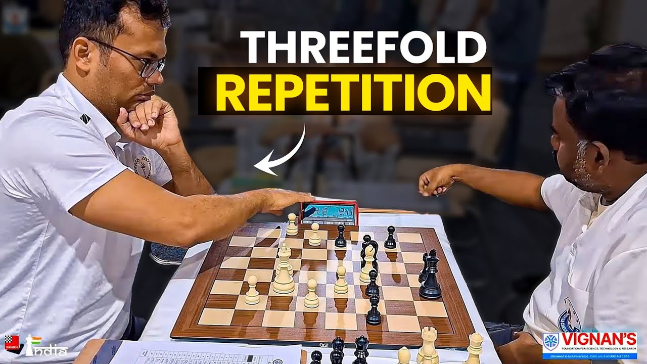 Threefold Repetition or Photographic Draw in a losing position? GM Surya Ganguly vs IM Ravi Teja ...