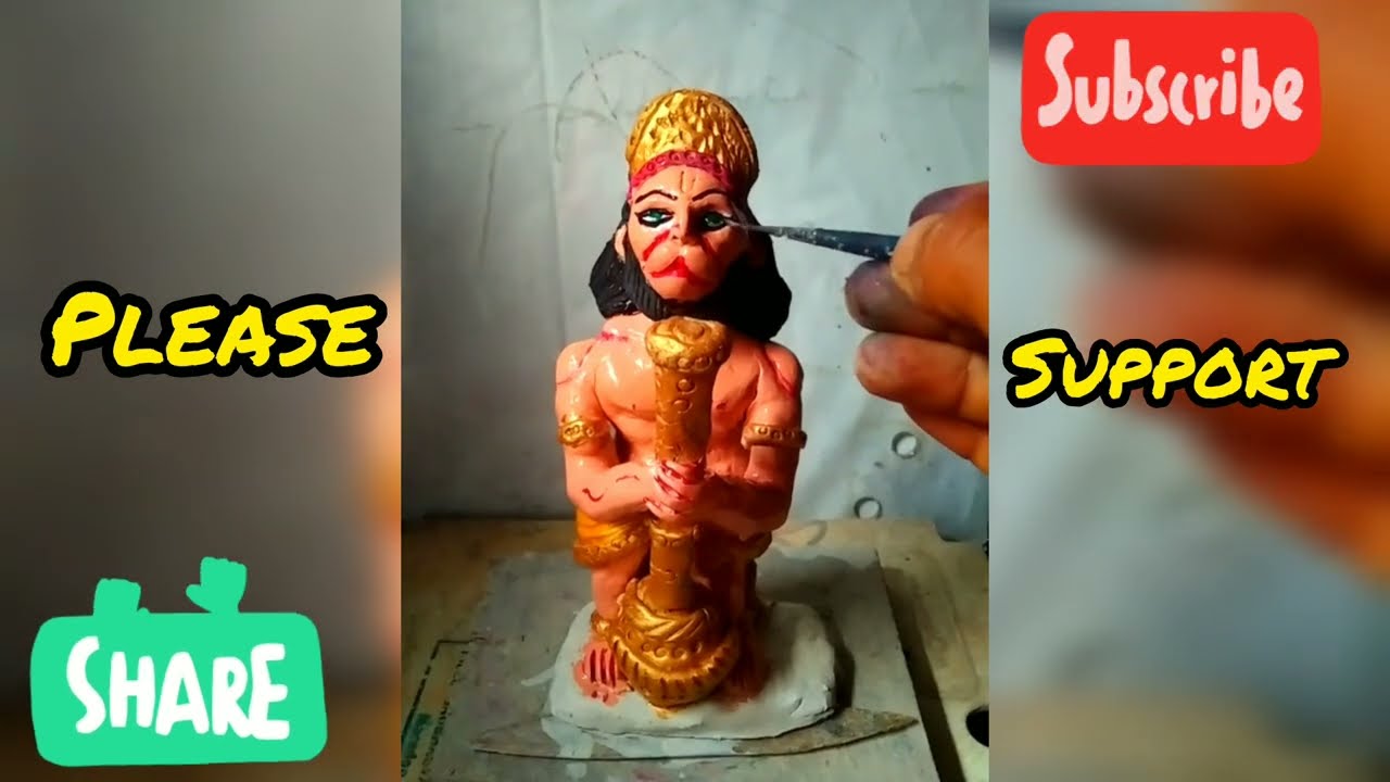 hanuman color ।।jai hanuman@uddab clay craft - YouTube