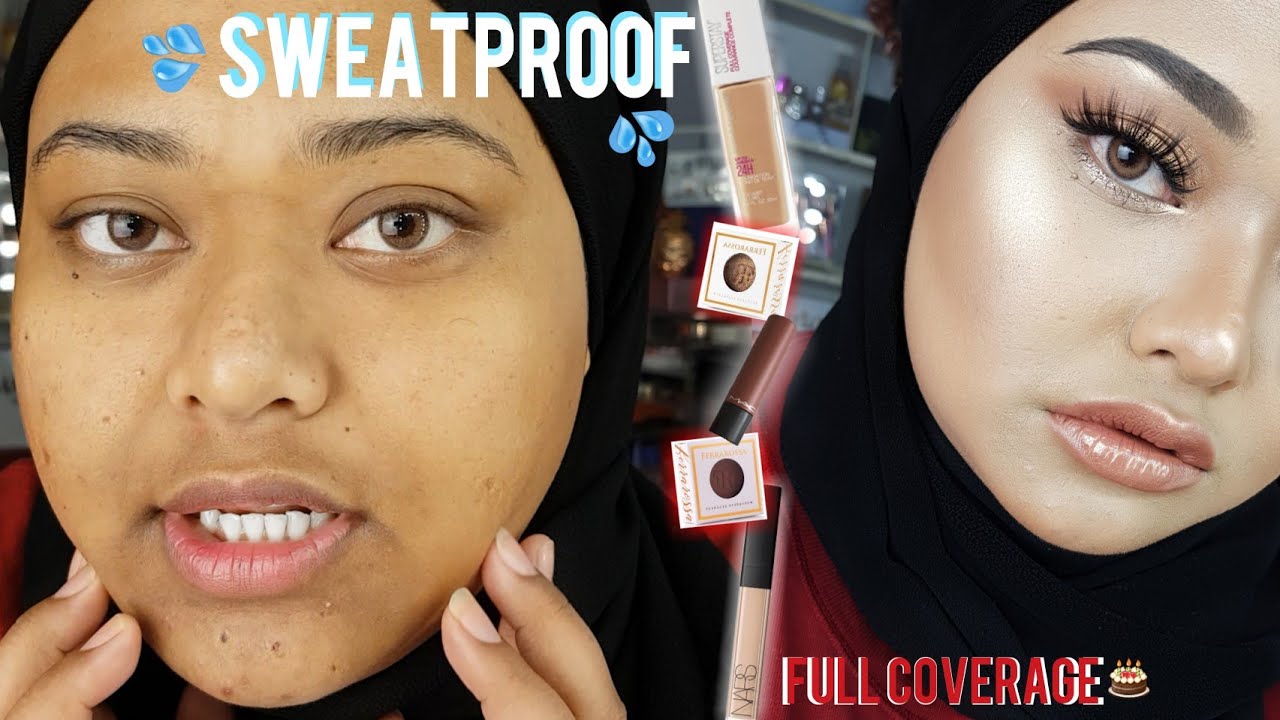 FULL COVERAGE, GLOWY, SWEATPROOF & LONG LASTING MAKEUP TUTORIAL for HOT ...