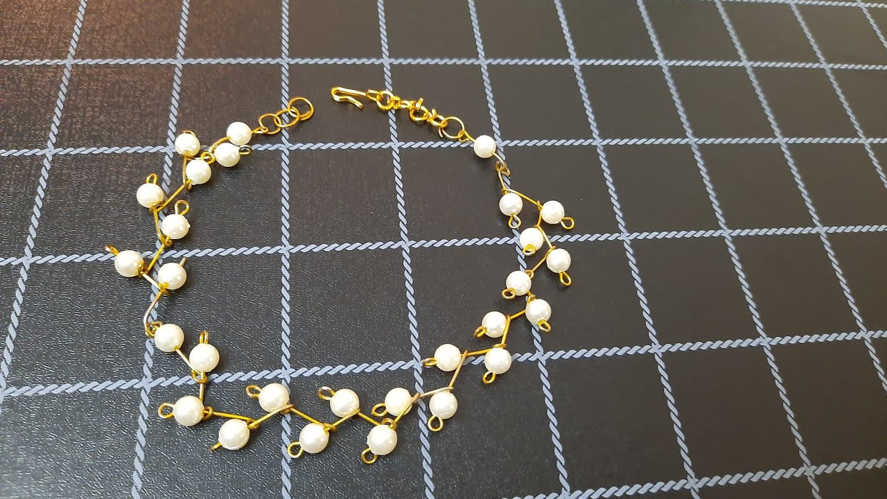 How to make a pearl neck set in home|easy and simple pearl neck set ...