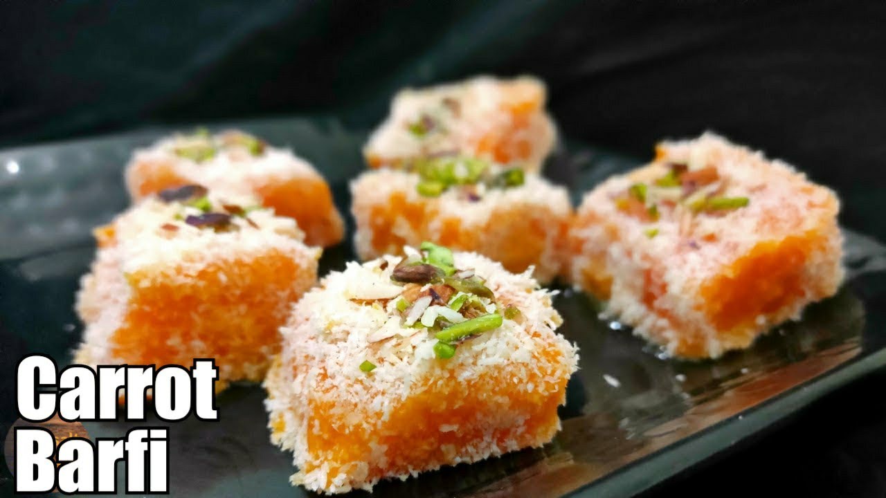 Carrot Barfi - Easy sweet recipes at home for occasions - Gajar ki ...