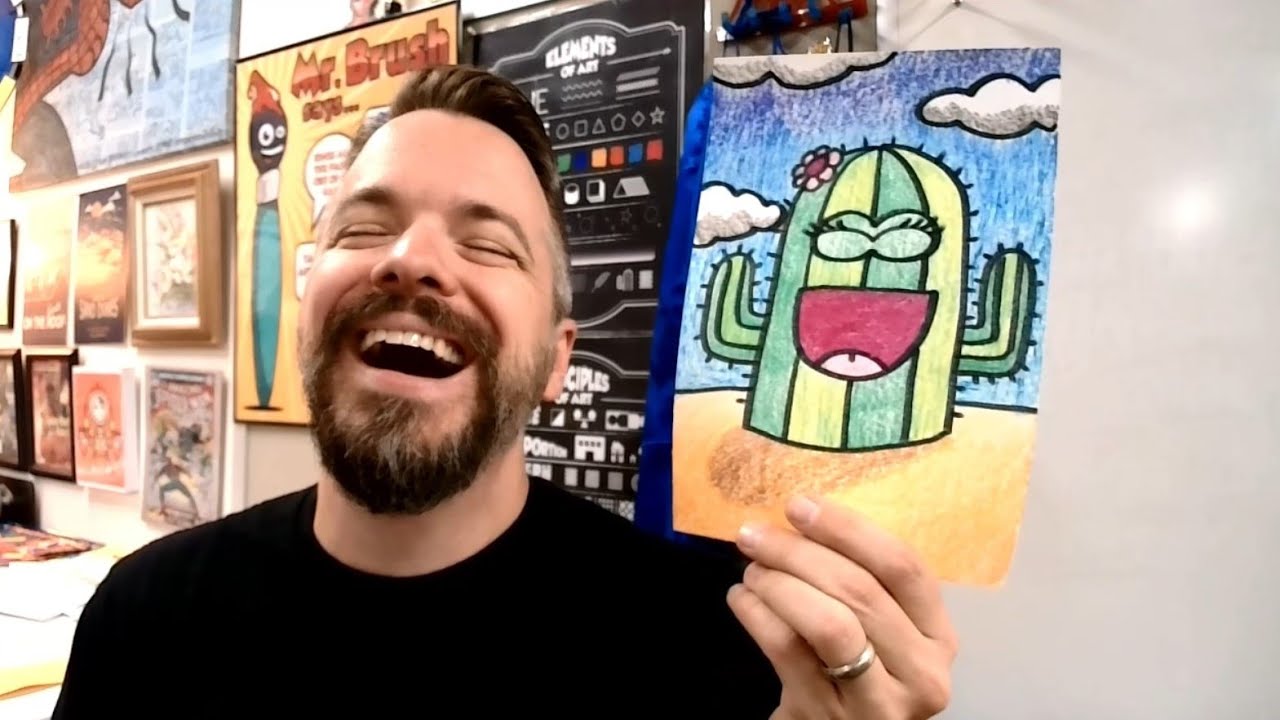 Happy Cactus - An Early Elementary Drawing Lesson - YouTube