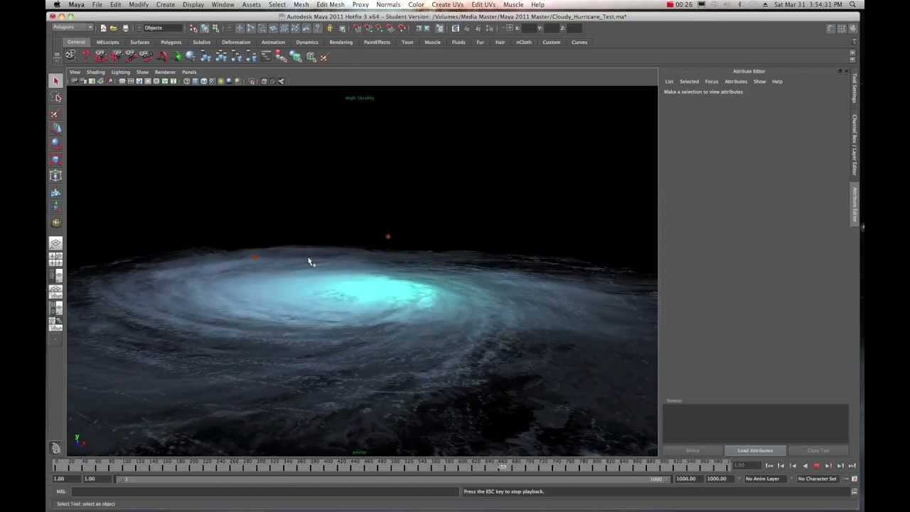 Maya 2011/2012 Create Hurricane and Lava Fields Quick Effect Tutorial ...