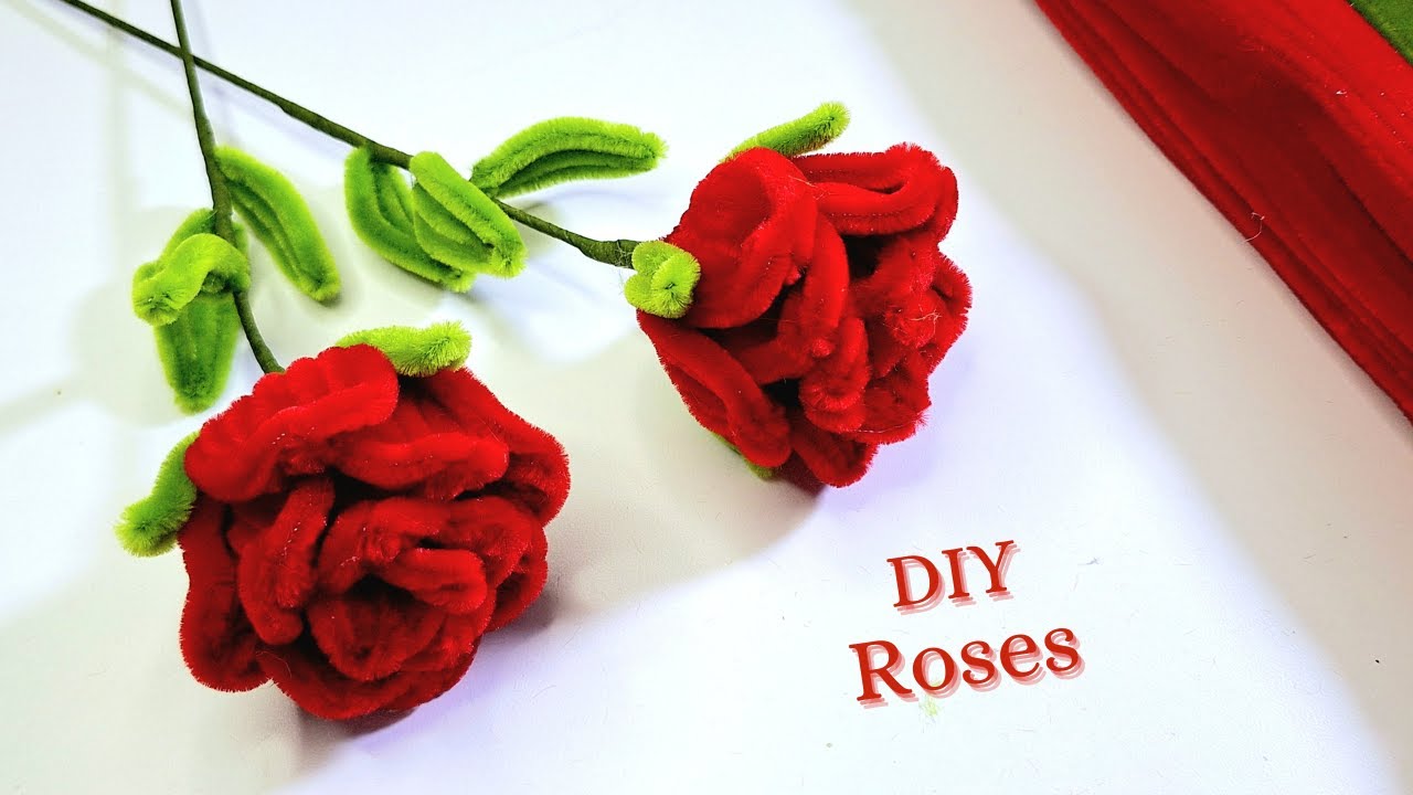 DIY Rose Flower | How to Make Pipe Cleaner Flower Rose - Easy Flower ...