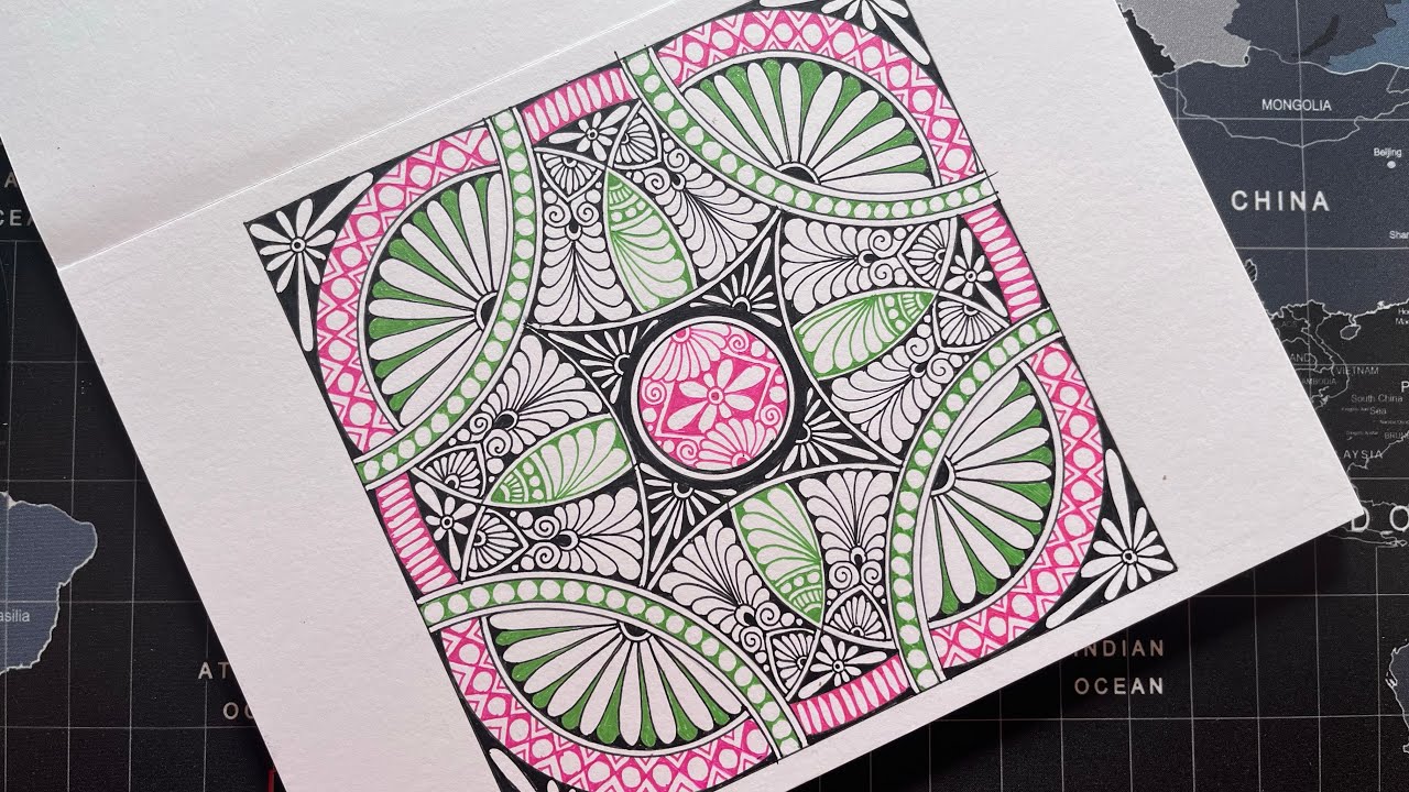 Full Page Mandala | Square Mandala Art |Easy Mandala Drawing |How to ...