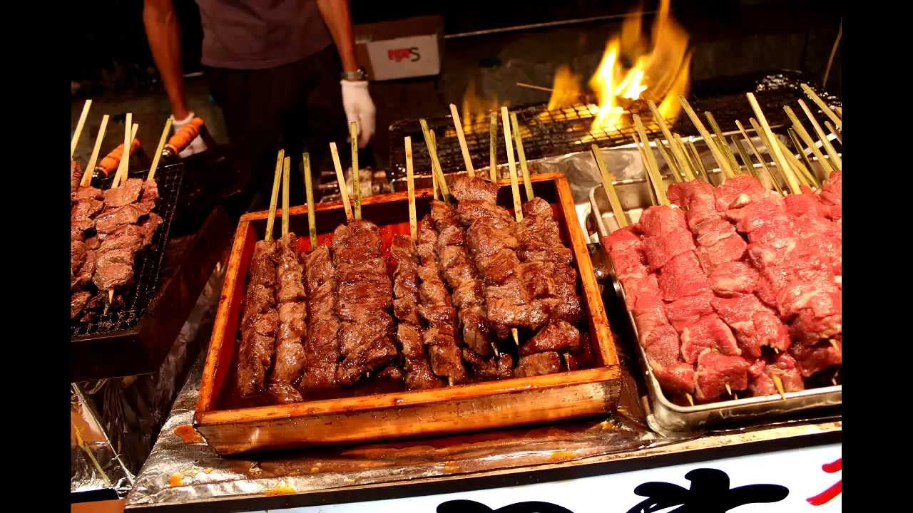 Yatai (food stands) at a Matsuri (Japanese festival) - YouTube