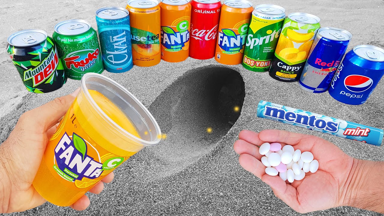 Experiment!🐞 UNDERGROUND, VOLCANIC FOAM, COCA COLA AND MENTOS - YouTube