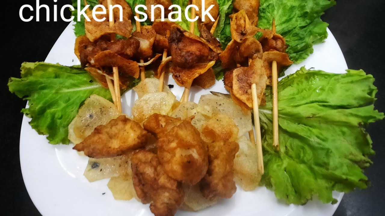 chicken snacks//chicken pakora with potatoes bites// chicken pakora ...