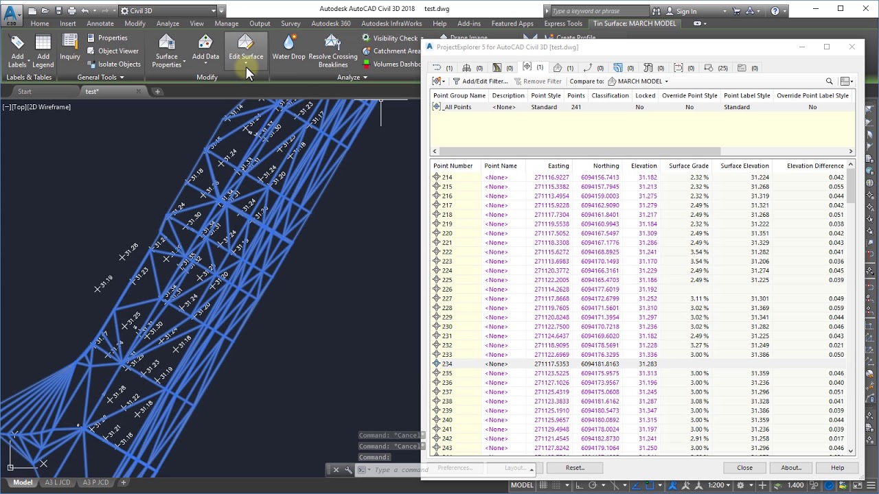 Dynamic Surface Grade and Elevation Reporting with ProjectExplorer for ...
