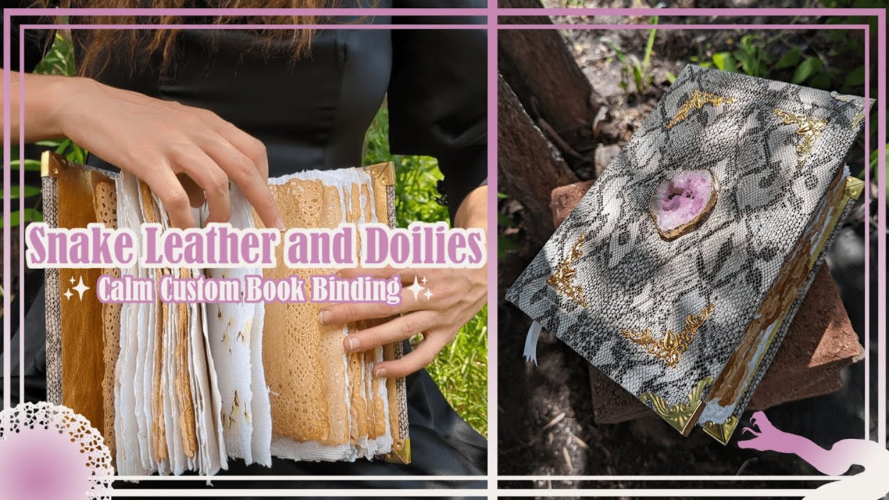 Warm Summer Crafting ~ Snakeskin Journal with Flowers and Doilies - YouTube