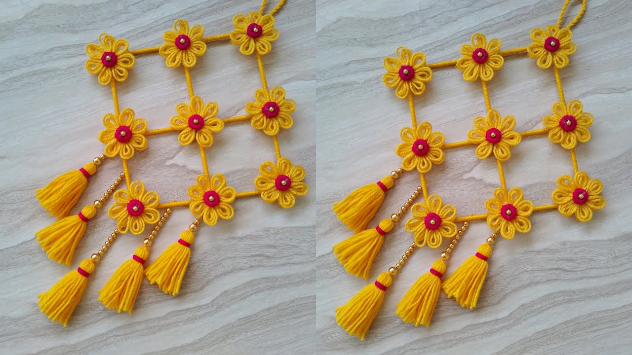 Simple and Easy Woolen Wall Hanging | Easy Woolen Wall Hanging Design ...