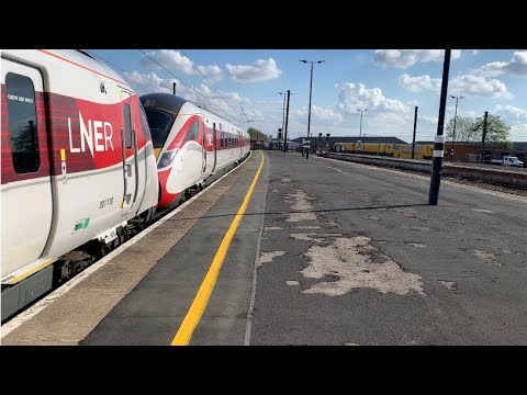 LNER Azuma 801105 & 801110 Departs Darlington | 1E20 Edinburgh to Kings ...