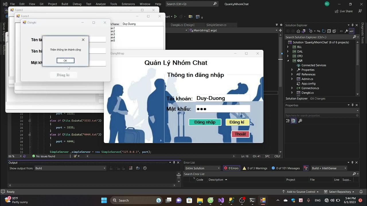 Nhóm 4 Đề 5 - ứng dụng chat nhóm TCP socket console(winform) với C# - YouTube