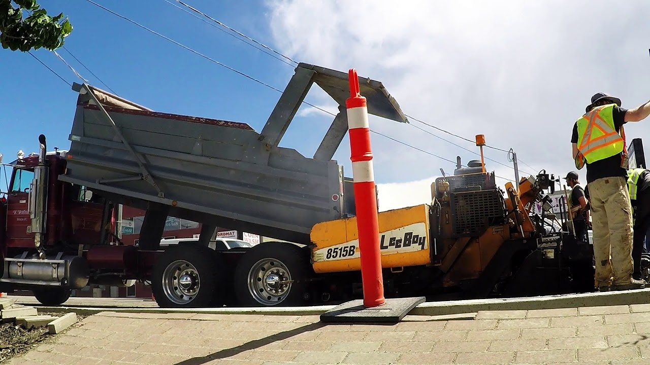 DUMP TRUCKS #31 - (Pt 7) Asphalt Paving Multi-Use Pathway. Freightliner ...