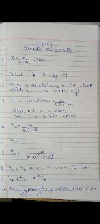 Class-11th Maths Ch-7 Permutation And Combination All Formulas And ...
