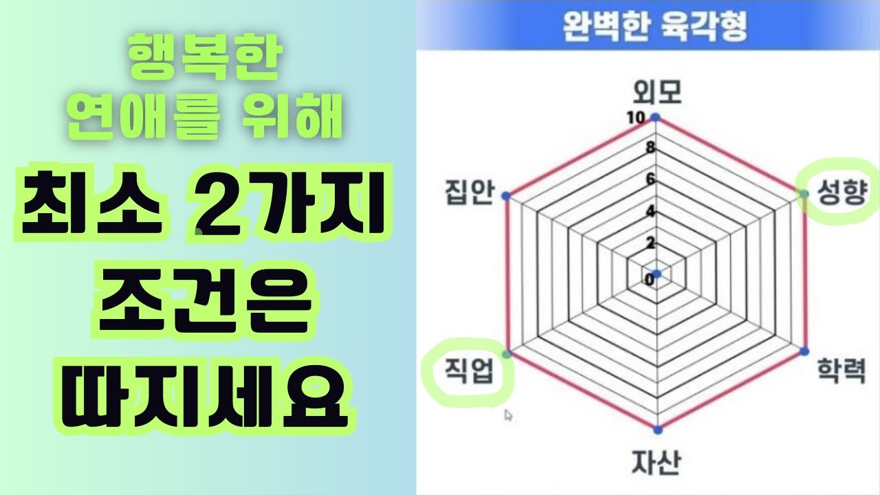 육각형 여자와 육각형 남자의 연애 원하는 이성의 조건은 Youtube