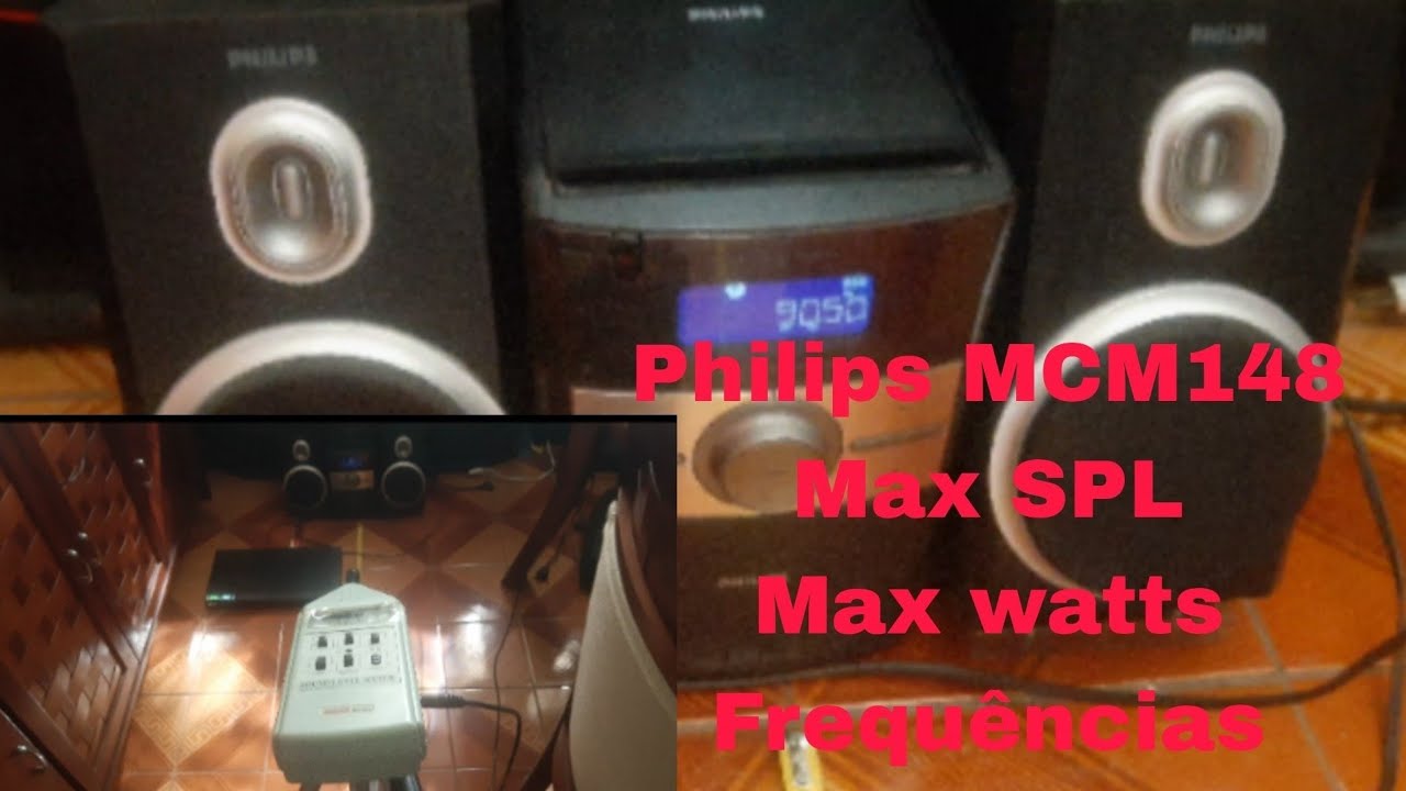 Teste - Micro system Philips MCM-148 Frequência/ watts/ Thd / decibéis ...