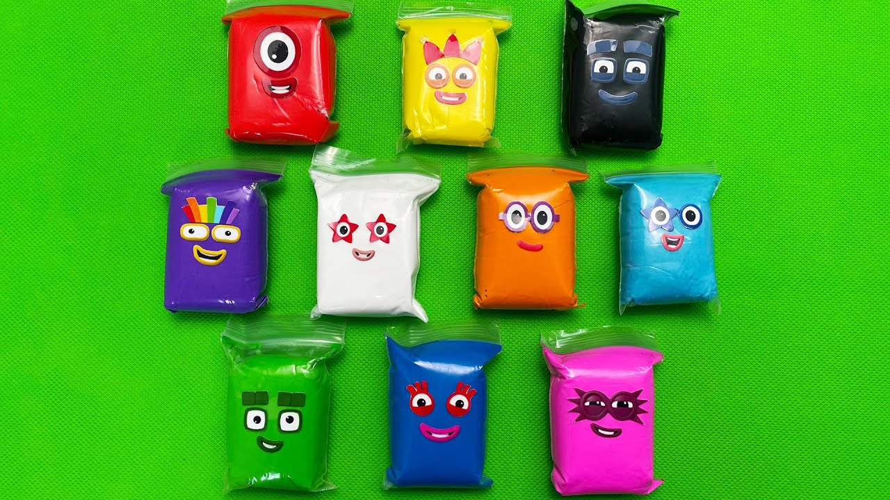 Numberblocks - Looking CLAY Coloring!! Most Satisfying Clay Video - YouTube