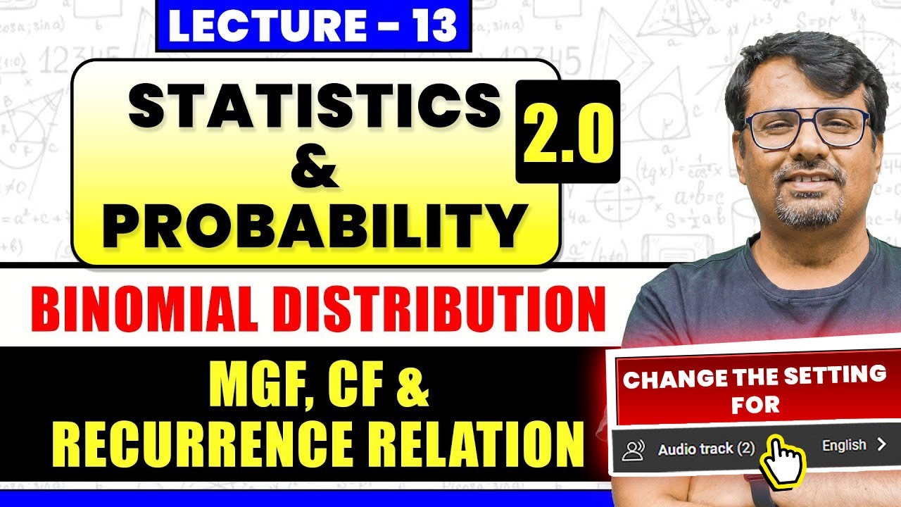 MGF, CF & Recurrence Relation | Statistics and Probability | By GP Sir ...