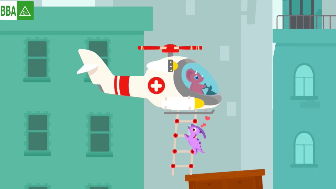 Dinosaur Helicopter - Flying rescue game for Kids - YouTube