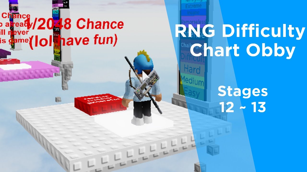 RNG difficulty chart obby ~ Stage 12 13 - YouTube