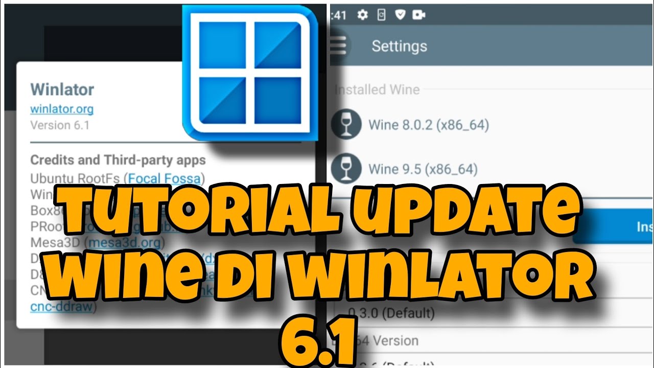 Tutorial How To Update Wine di Winlator 6.1 | Winlator | Windows ...
