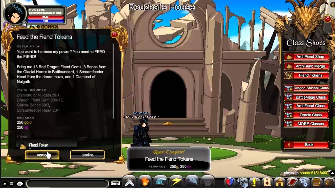 =AQW= Getting Legendary Archfiend Class! - YouTube