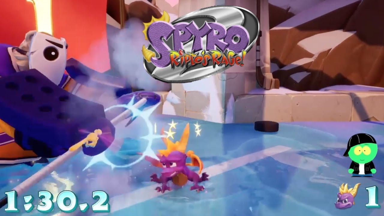 Spyro 2: Ripto's Rage - Colossus : Perfect in Hockey skill point - YouTube