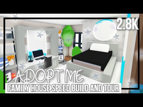 Blue & Grey Modern Family House! | ROBLOX Adopt Me Tour and Speed Build ...