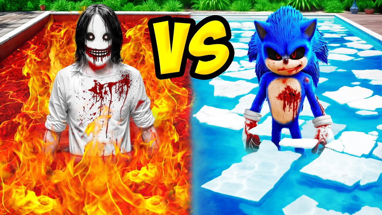 Sfida Piscina CALDO JEFF THE KILLER vs FREDDO SONIC.EXE ! - YouTube