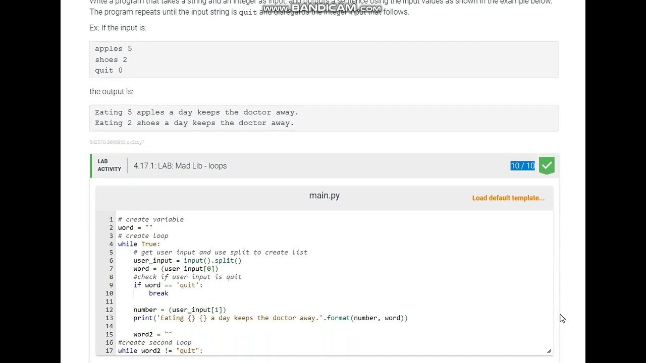 Python Lab Mad Lib Loops Youtube