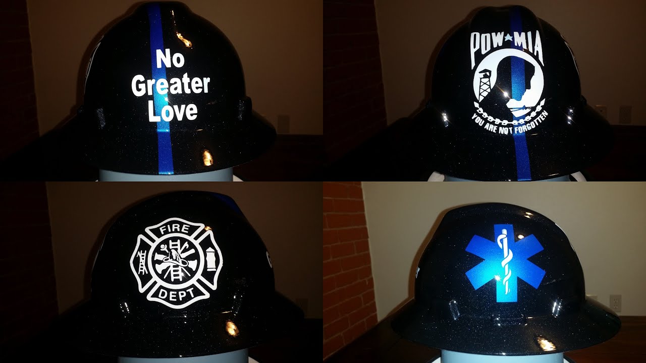 fire ems police military hard hat - YouTube