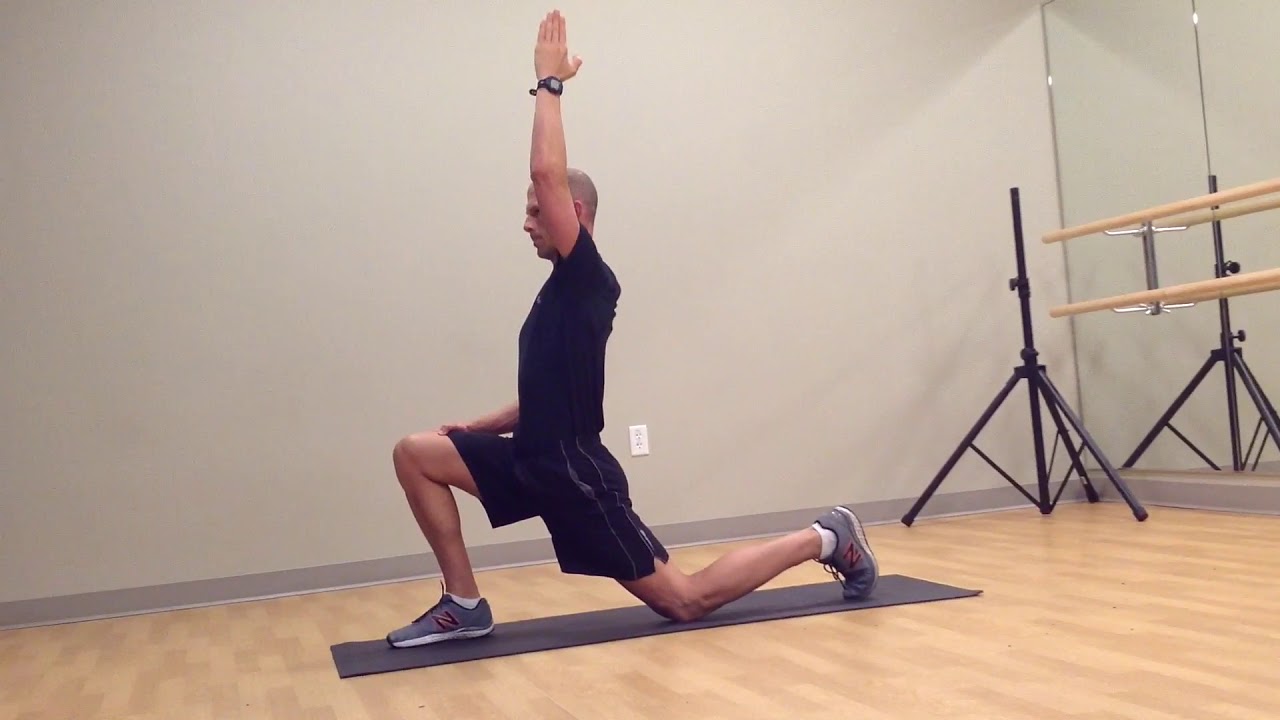 Kneeling Dynamic Hip Flexor Stretch w/Arm Overhead - YouTube
