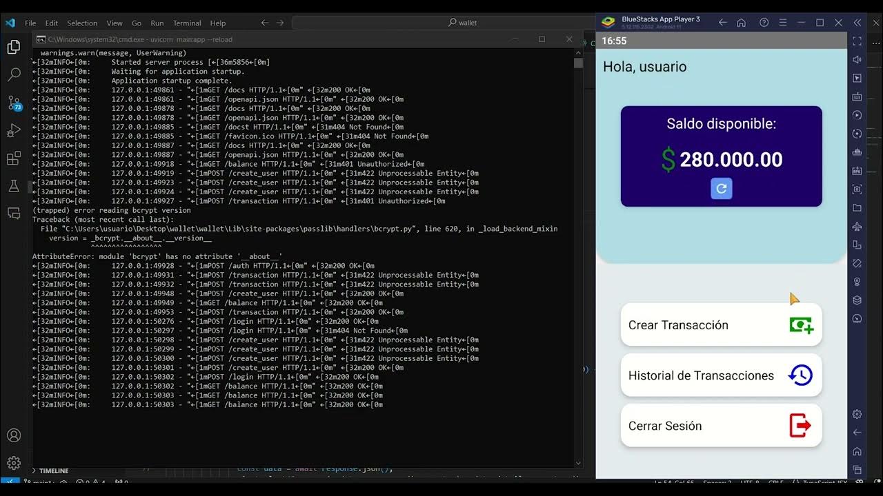 Proyecto App Billetera Virtual React Native TypeScript Conectada a API REST FastAPI Python y ...