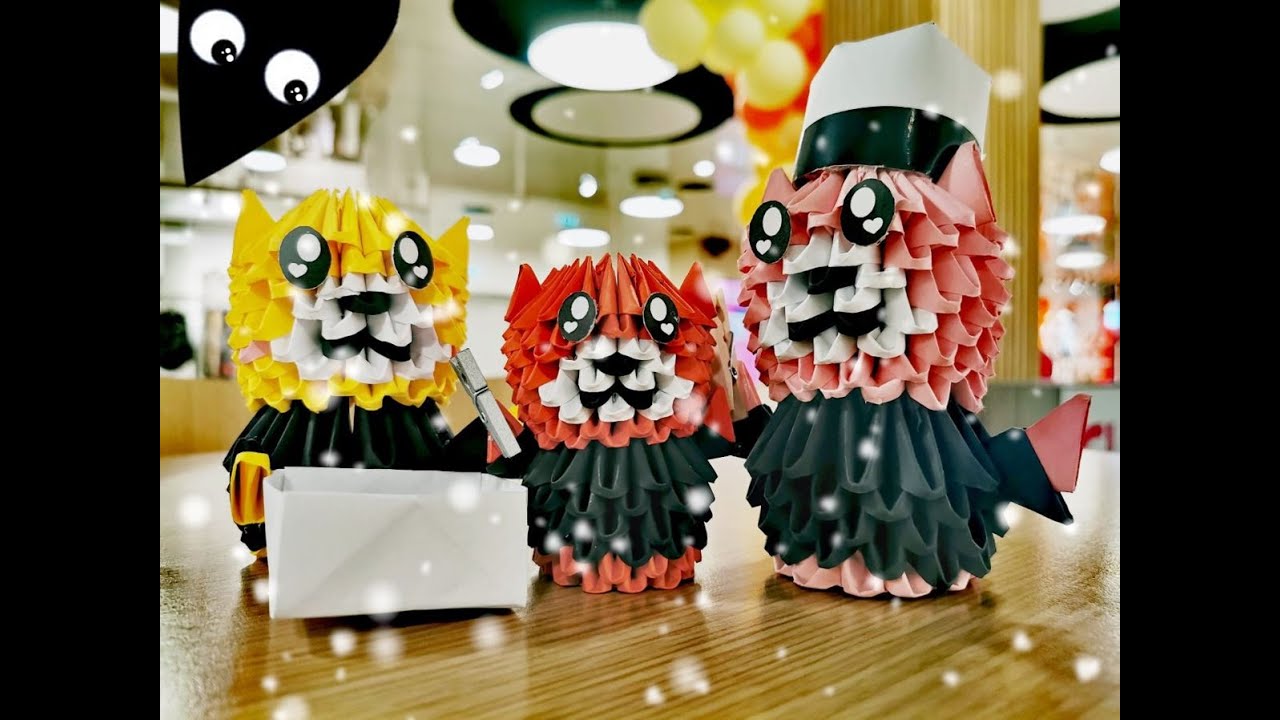 3D origami teddy bear - YouTube