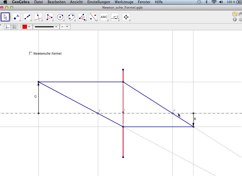 Newtonsche Formeln in der Optik mit Geogebra - YouTube