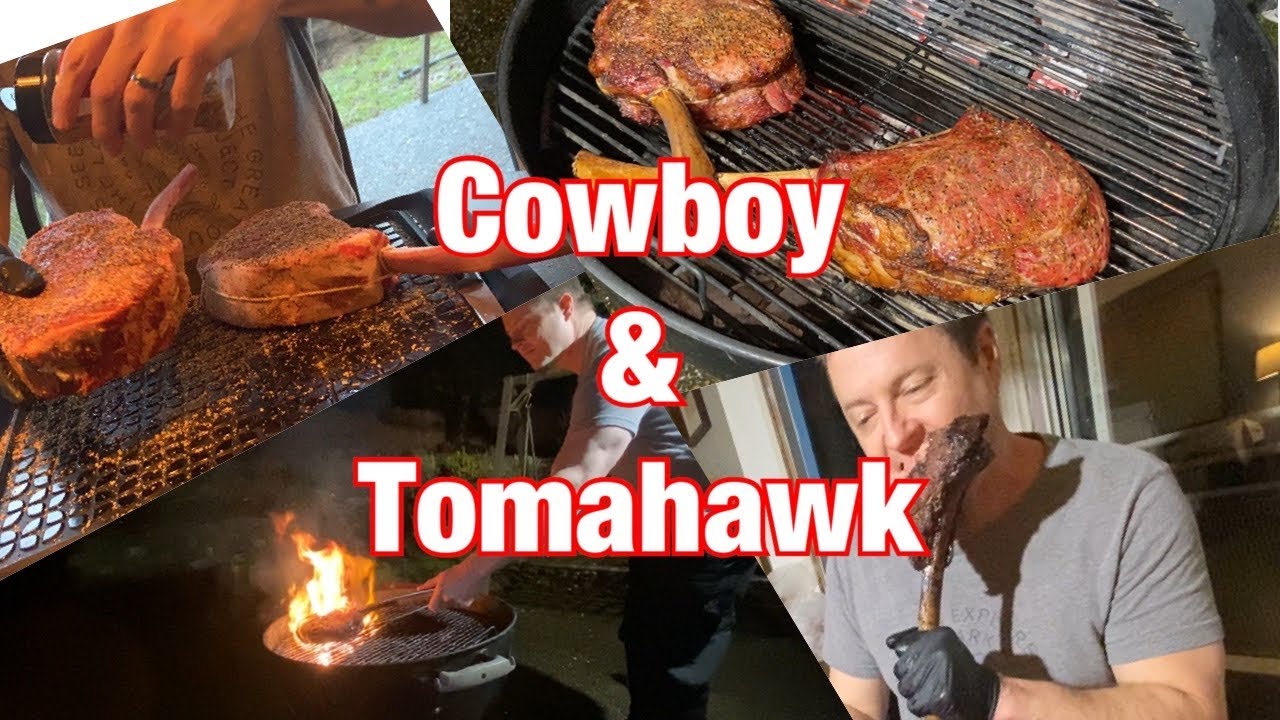 Cowboy & Tomahawk Ribeye Steaks | Killer Hogs Steak Rub | Weber 22 ...