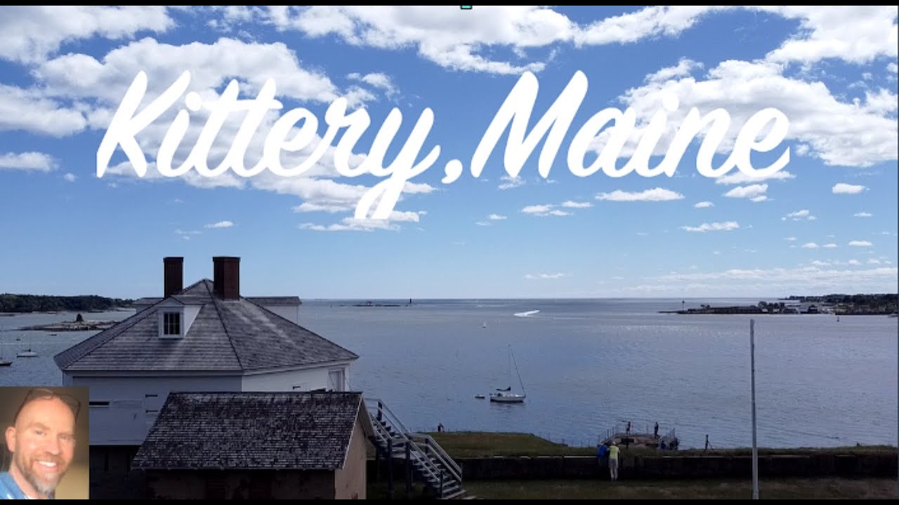Kittery Maine ..Fort McClary/downtown & A GIANT CHAIR! walk and aerial ...
