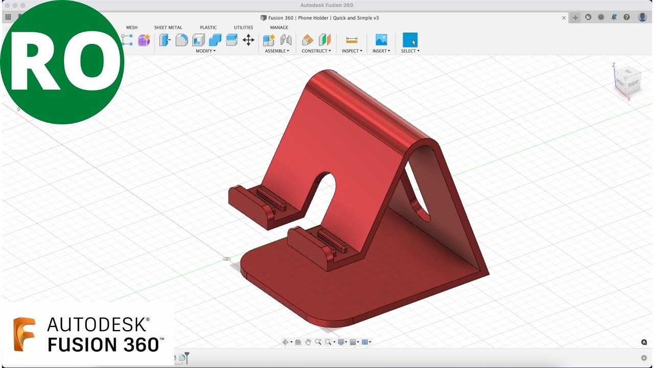 Fusion 360 | Modelarea unui Suport de Telefon | Rapid și Simplu - YouTube