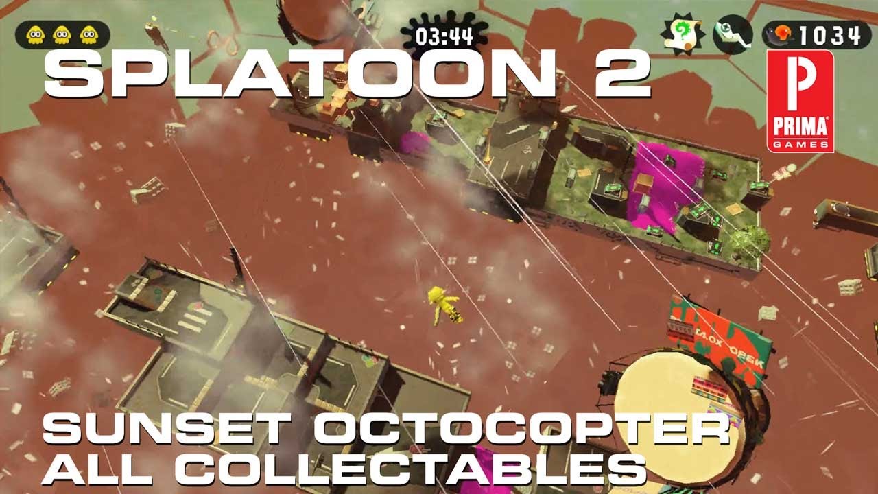Splatoon 2: Lair 3 Sunset Octocopter All Collectables - YouTube