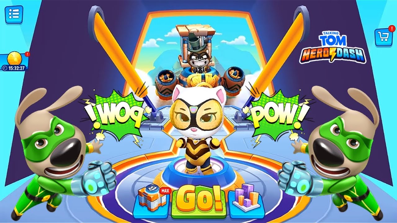 TALKING TOM HERO DASH - UNLOCK SUPER TOM AND DEFEATED ALL RACOON FULL ...