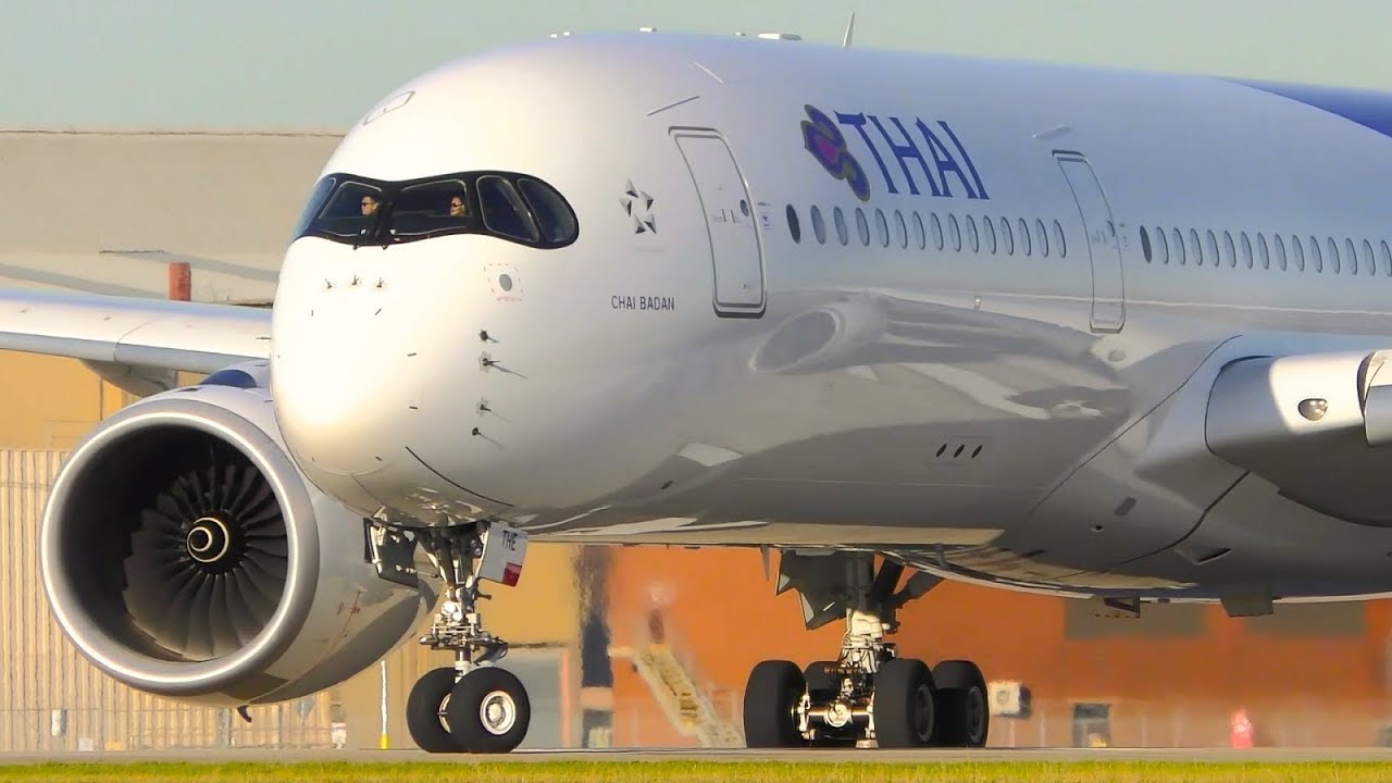 5 EXTREMELY CLOSE UP Airbus A350 Takeoffs | Melbourne Airport Plane ...