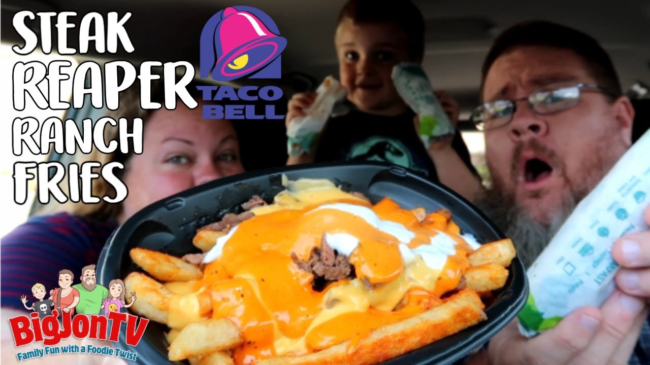 Taco Bell's Steak Reaper Ranch Nacho Fries & Burrito || Drive Thru ...