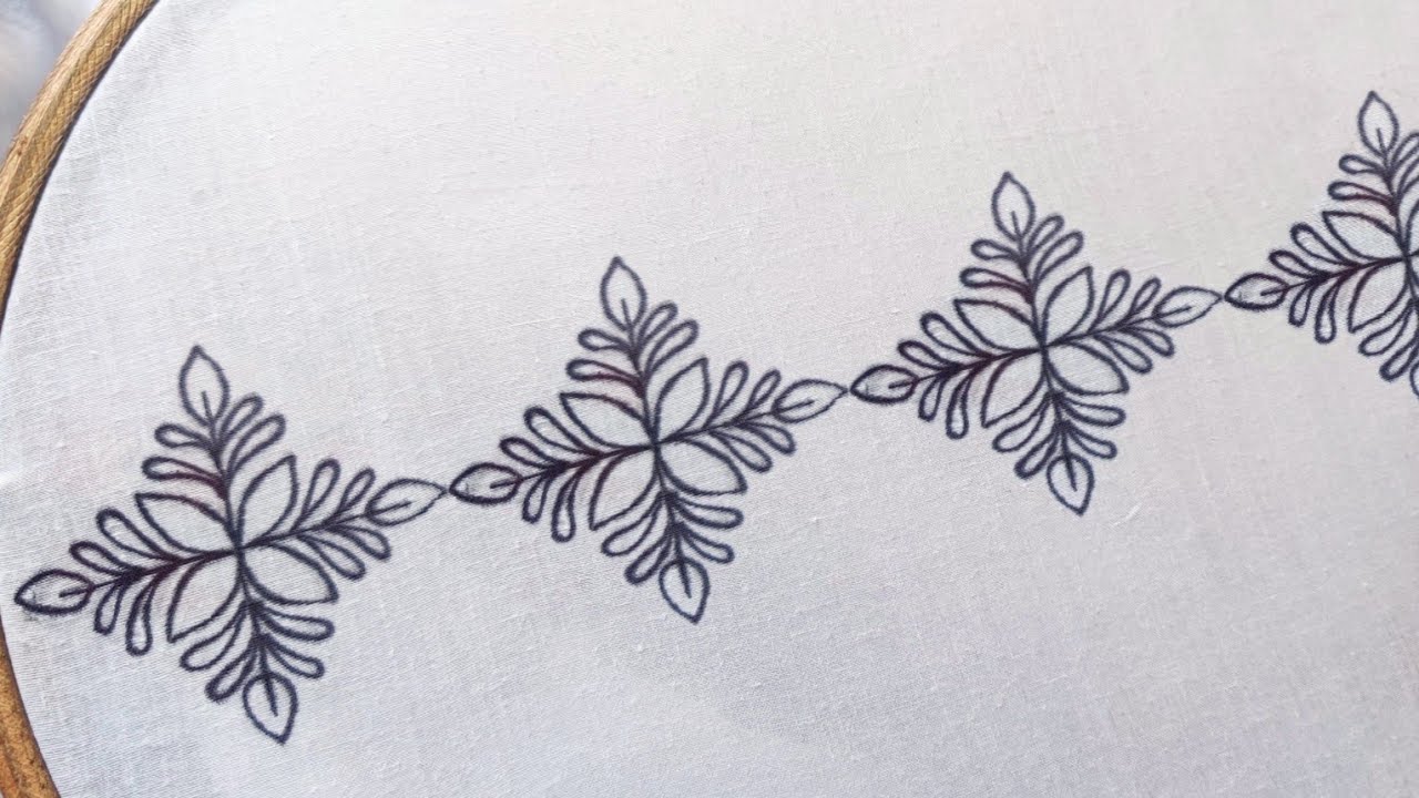 Fancy Floral Border Embroidery Design (Hand Embroidery Work) - YouTube